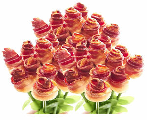 Extreme Bacon Roses - Three Dozen - Bacon Bouquets Long Stem Bacon Rose ...