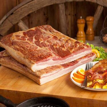 Dry Cured Applewood Smoked Original Country Bacon Slab - HALF SLAB De ...