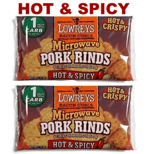 Lowrey's HOT & SPICY Bacon Curls Microwave Pork Rinds Chicharrones (Two ...
