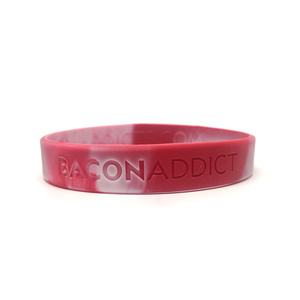 Bacon Wristband - Bacon Addict - Silicone Wrist Band Rubber Bracelet