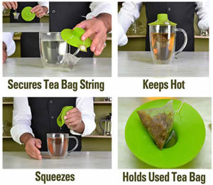 Tea Bag Buddy - Silicone Cup Cover - Keep Hot, Secure, Squeezer ...
