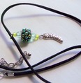 Pickle Charm Necklace - Handmade Silver Pickle Charm Green Beads ...