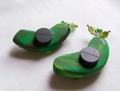 Pickle Magnets - Handmade Green Polymer Clay Pickle Magnet (Set of 2)